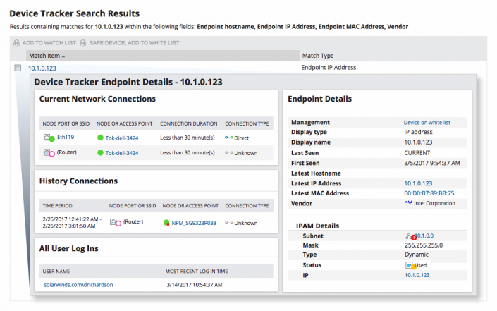 Solarwinds User Device Tracker (UDT) de SolarWinds | Danysoft